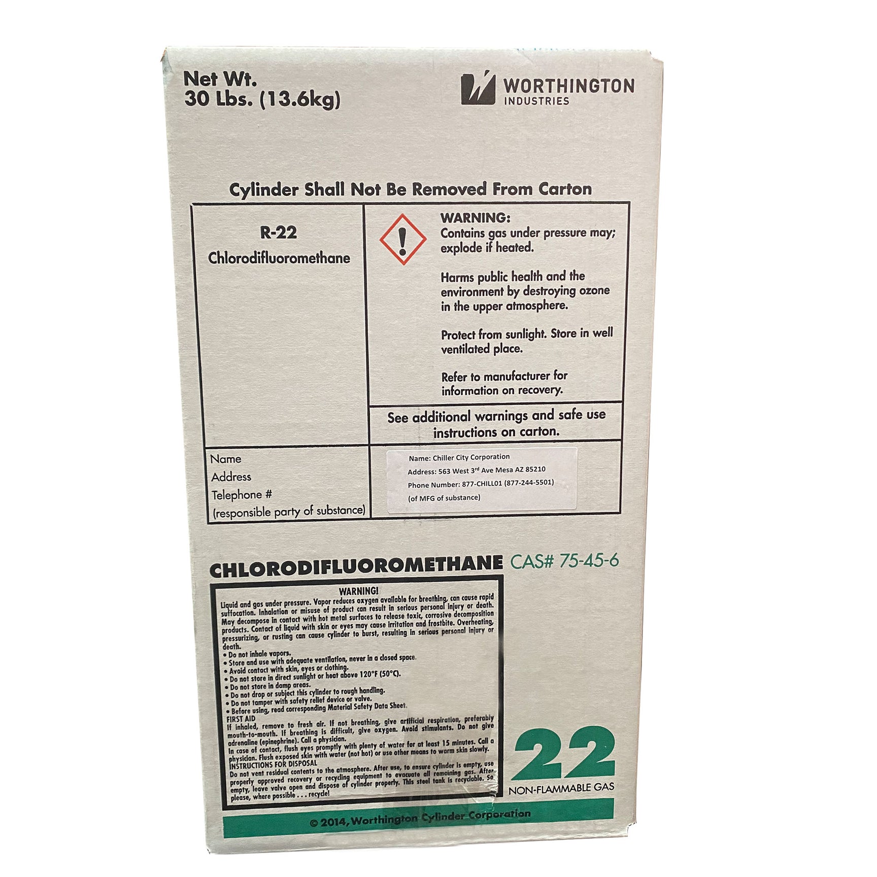 R-22 Factory Sealed HCFC-22 Refrigerant – Chiller City Corporation